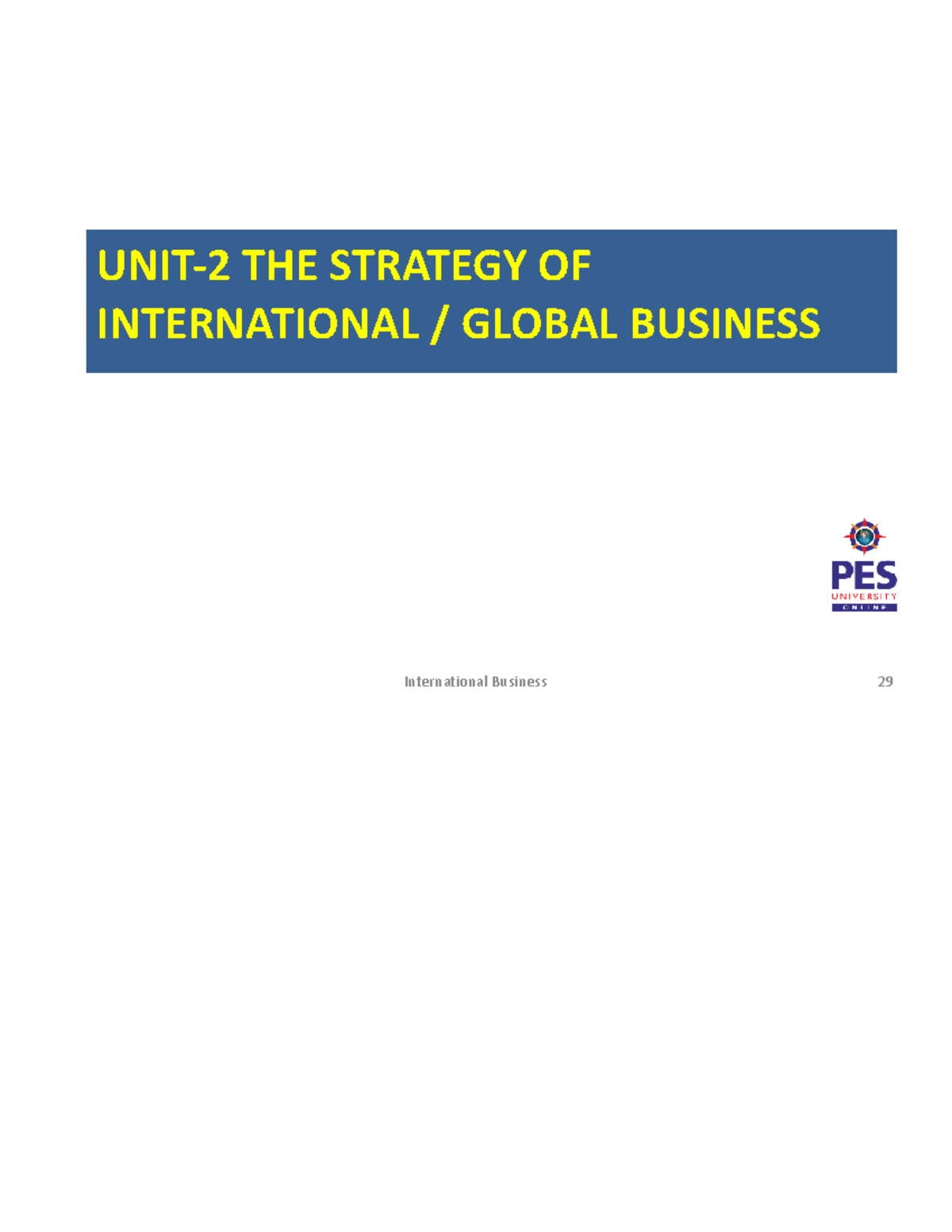 International Marketing Unit 2 - UNIT-2 THE STRATEGY OF INTERNATIONAL ...