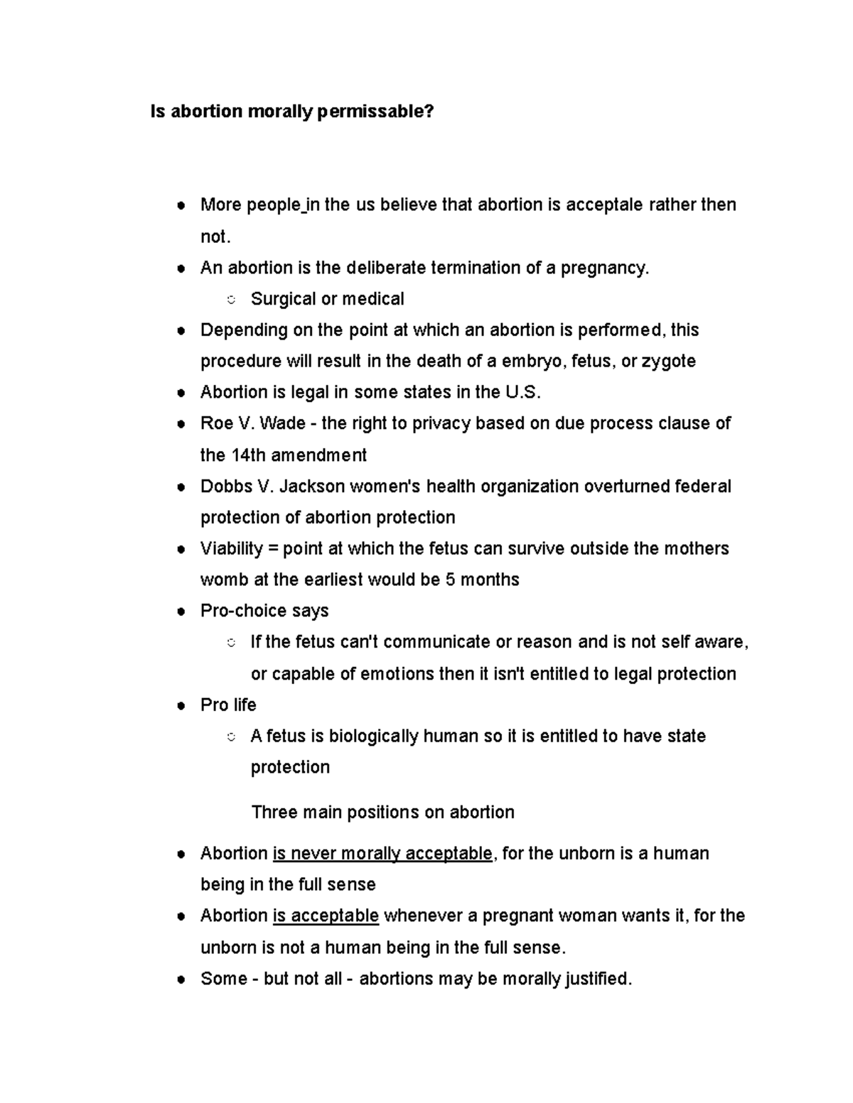 Abortion and ethics - Is abortion morally permissable? More people in ...