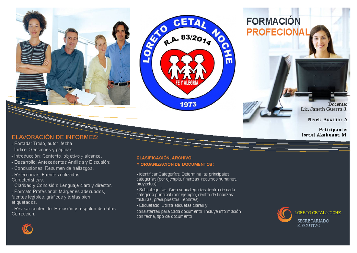 Triptco - manejo de informes y modelo de triptico - LORETO CETAL NOCHE SECRETARIADO EJECUTIVO ...