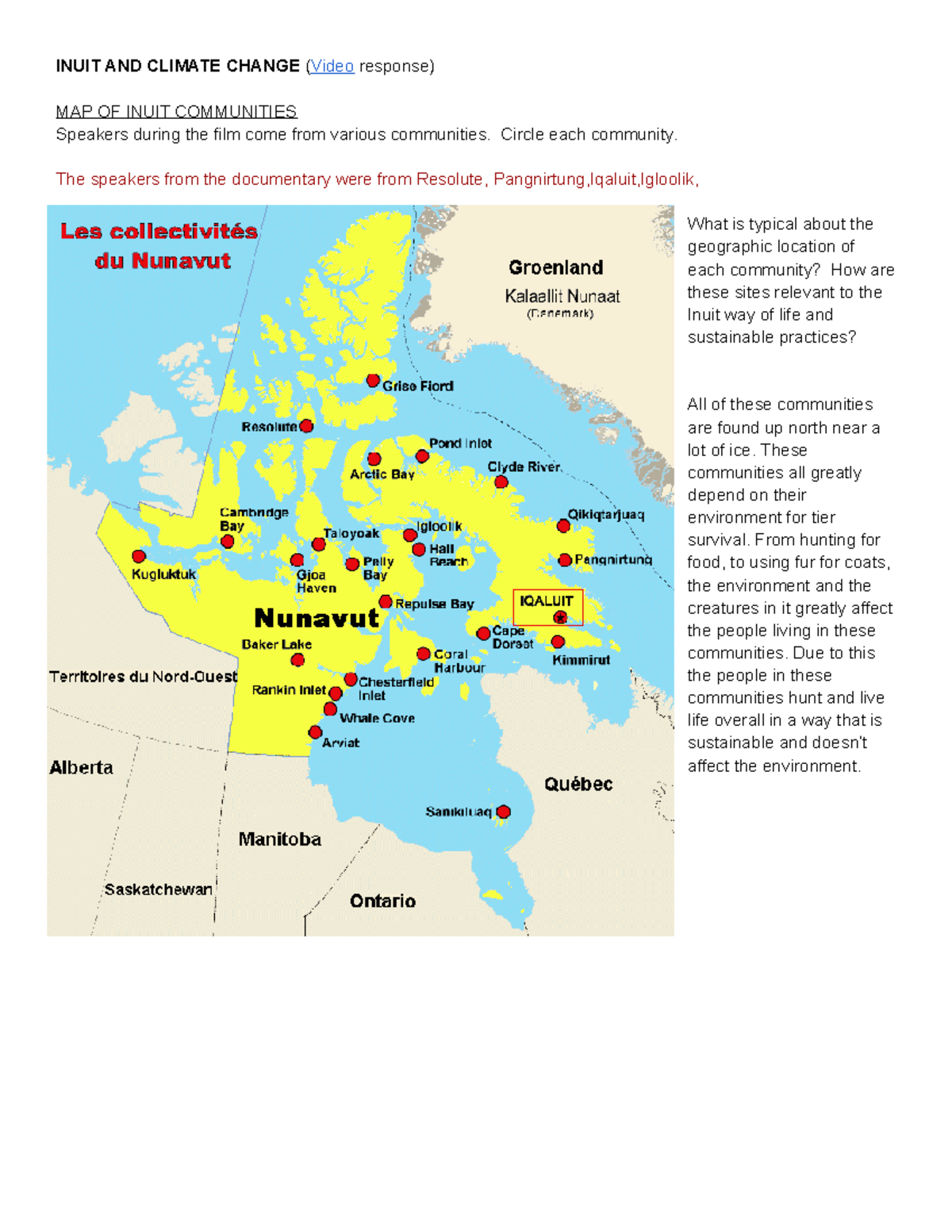 Copy of Copy of Inuit Knowledge AND Climate Change ( Video) Snedden ...