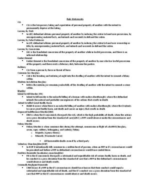 Criminal law charts - Murder and Homicide - Elements Chart and Outline ...