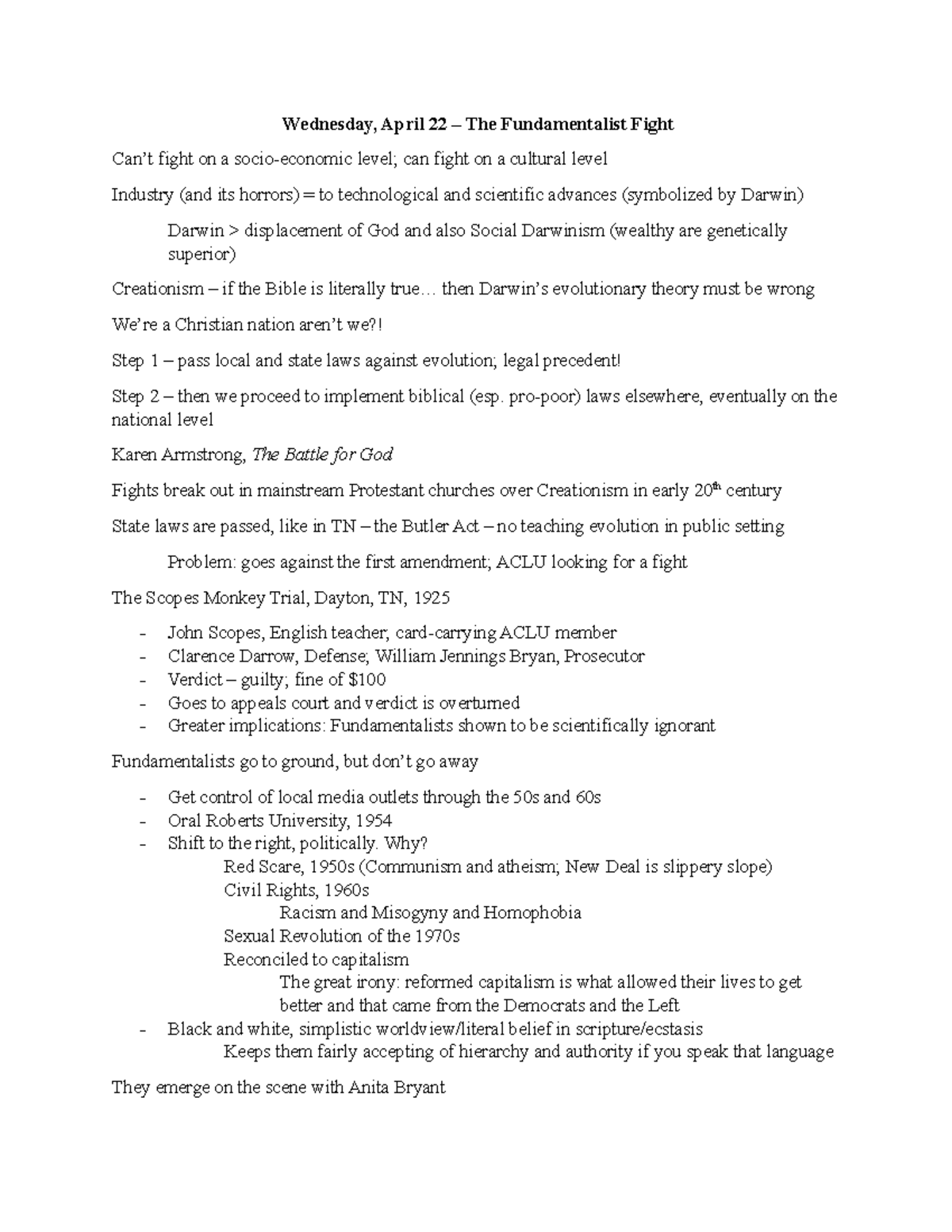 The Fundamentalist Fight - Wednesday, April 22 – The Fundamentalist ...