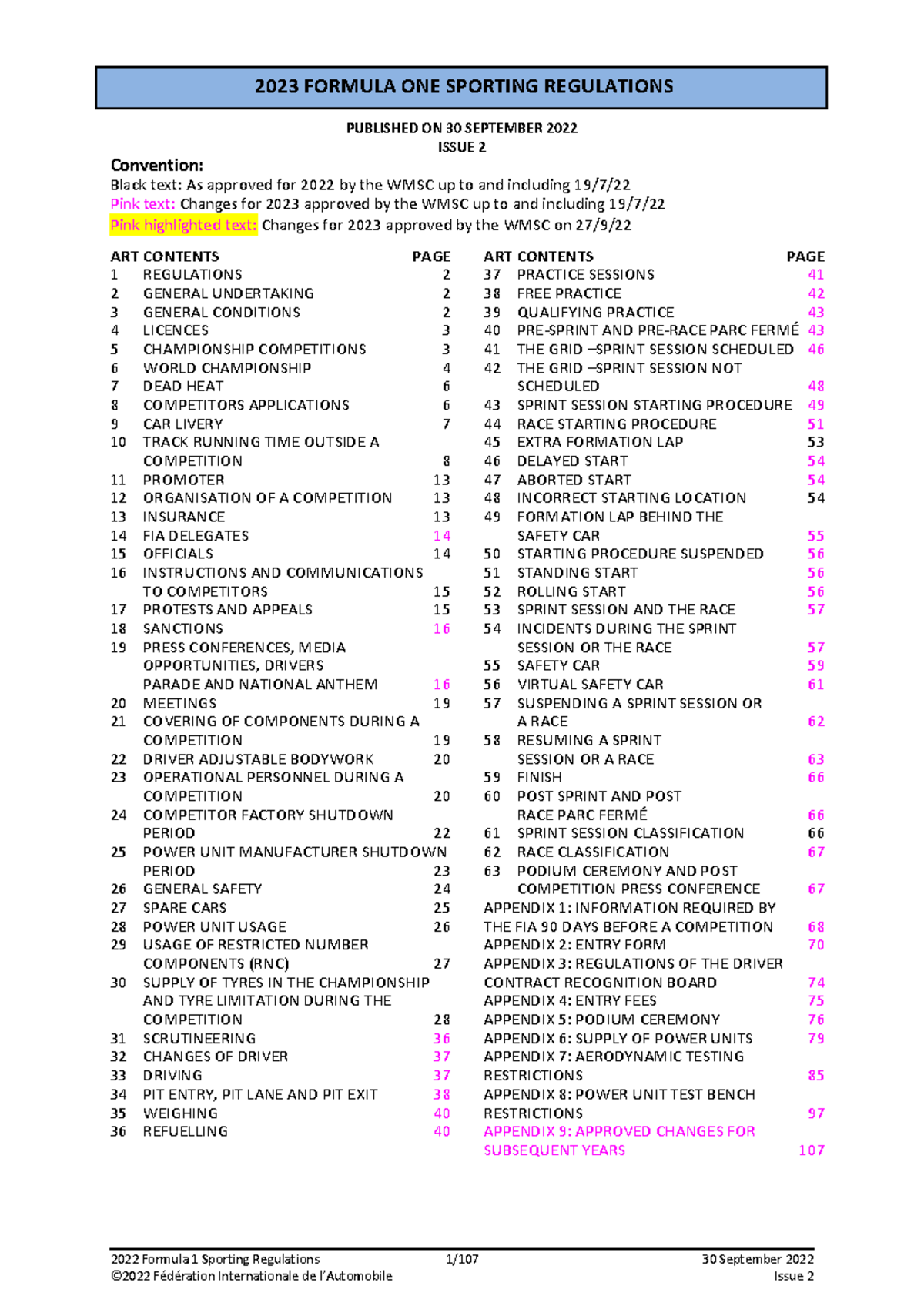 Fia 2023 formula 1 sporting regulations - issue 2 - 2022-09-30 - 2022 ...