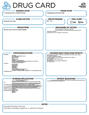 Unbound medicine drug card - NSG 3022 - Studocu