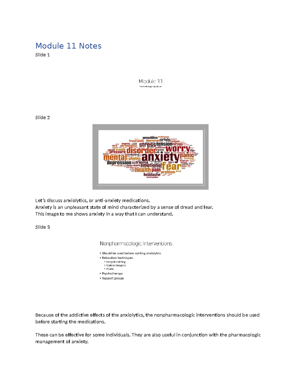 Module 11 Notes - Module 11 Notes Slide 1 Slide 2 Let’s discuss ...