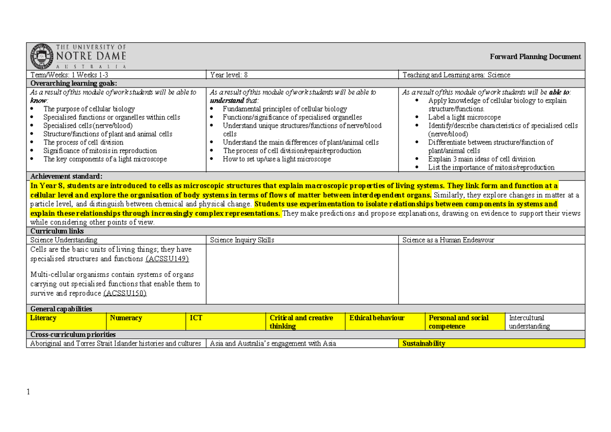 FPD - FPD - Forward Planning Document Term/Weeks: 1 Weeks 1-3 Year ...