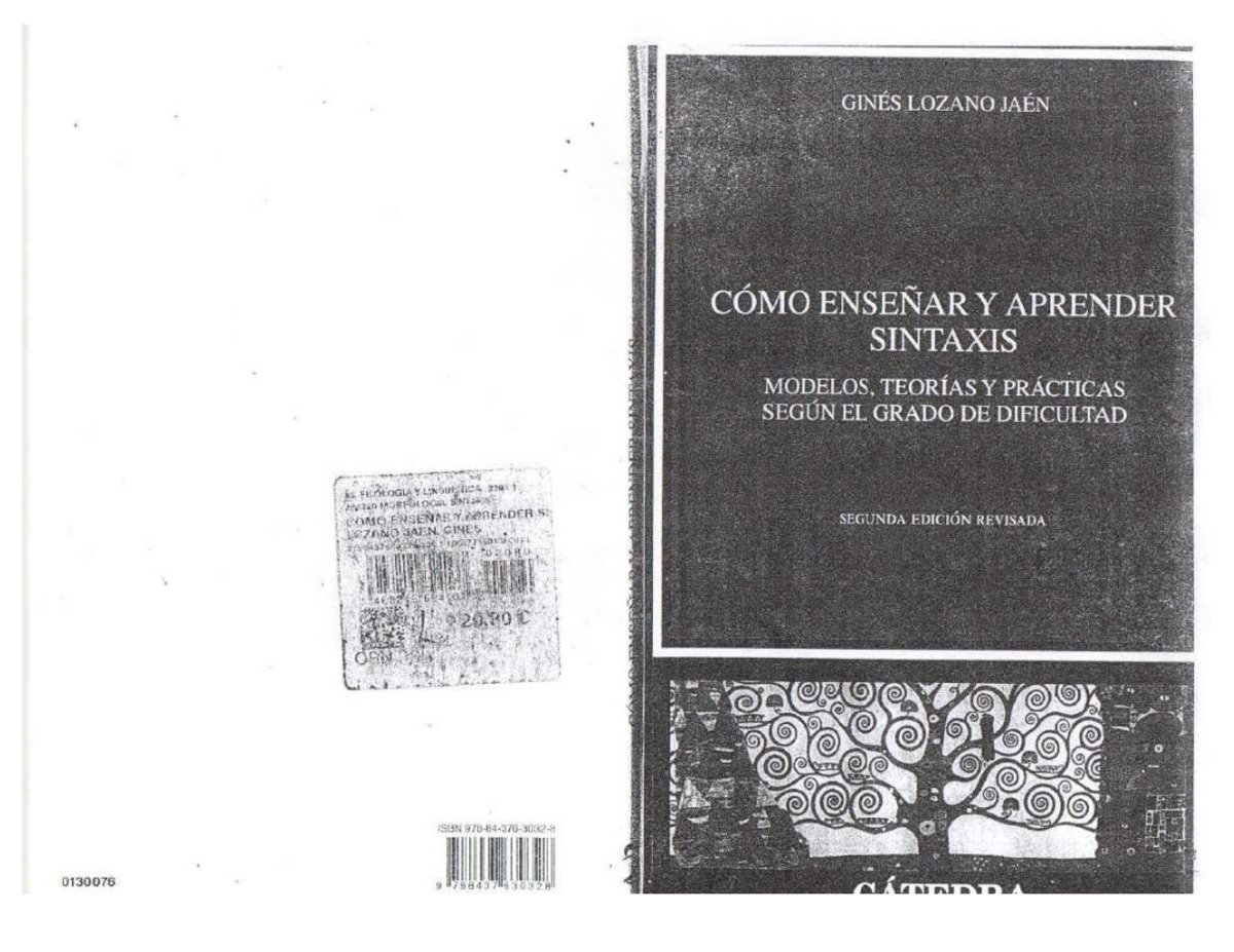 480364351 Como ensenar y aprender sintaxis Gines Lozano Jaen pdf - Lengua Castellana y ...