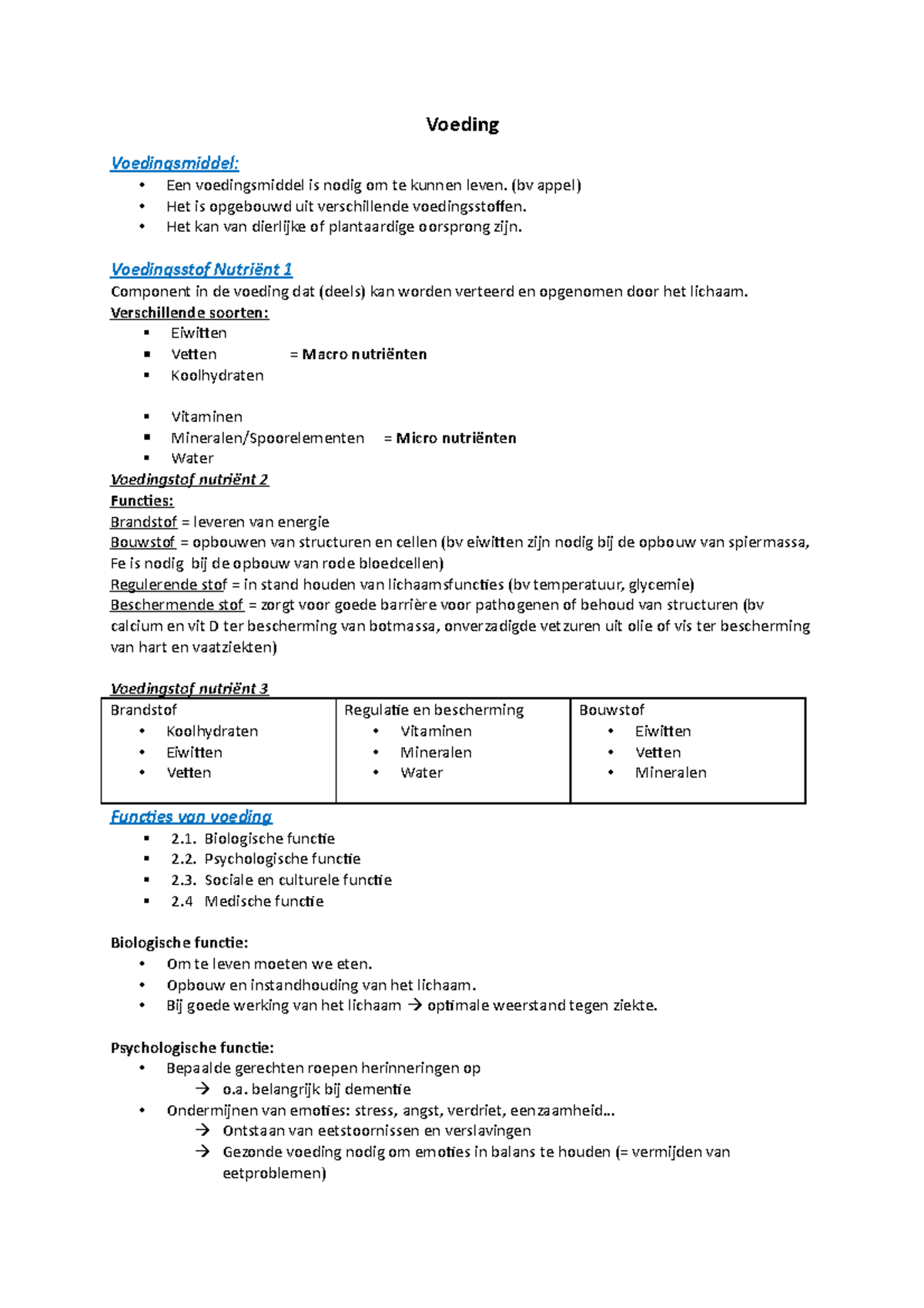 Voedingsleer & dieetleer - Voeding Voedingsmiddel: Een voedingsmiddel ...