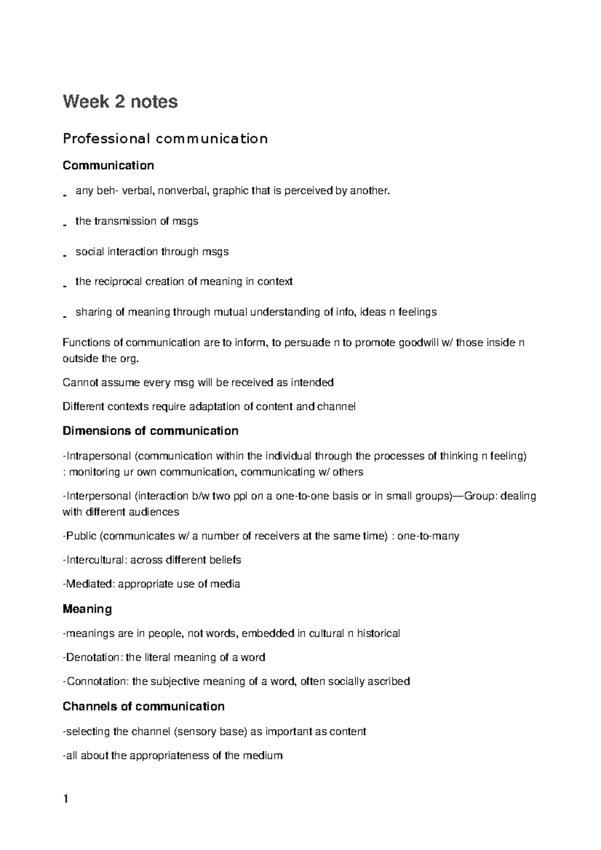 Week2 notes pc - Lecture note Lecture 2 - Week 2 notes Professional ...