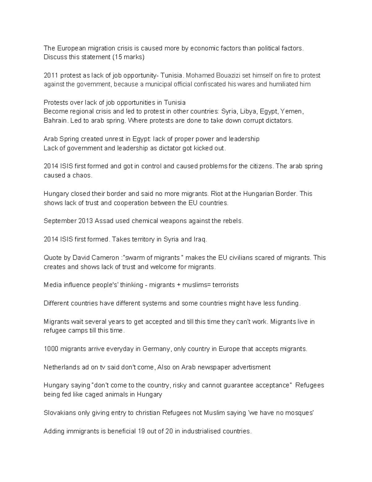 Europemigrantcrisisnotes - The European migration crisis is caused more ...