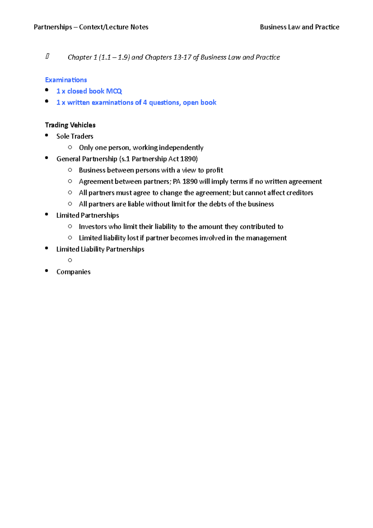 Partnerships - Workshop 1 - Partnerships – Context/Lecture Notes ...