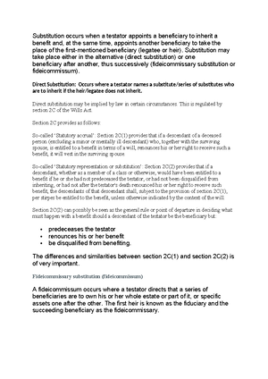 Law of succession second year assignment - Introduction Law of ...