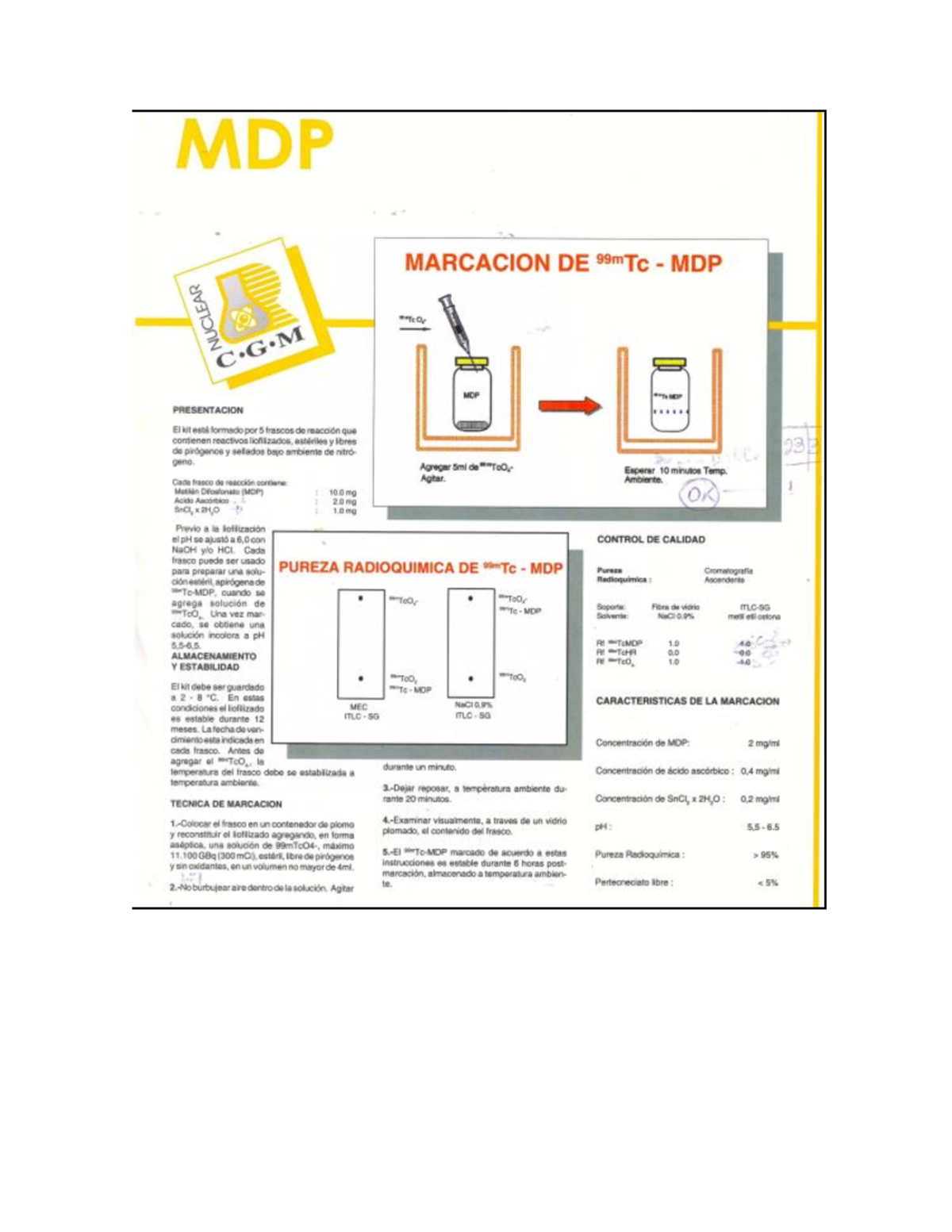 Fichas Marcación - MDP MARCACION DE 99mTc MDP NATIONAL C.G MDP ...