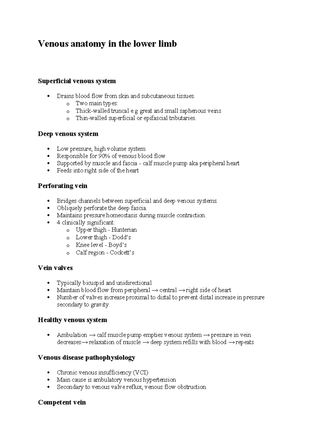 Venous anatomy in the lower limb - Venous anatomy in the lower limb ...