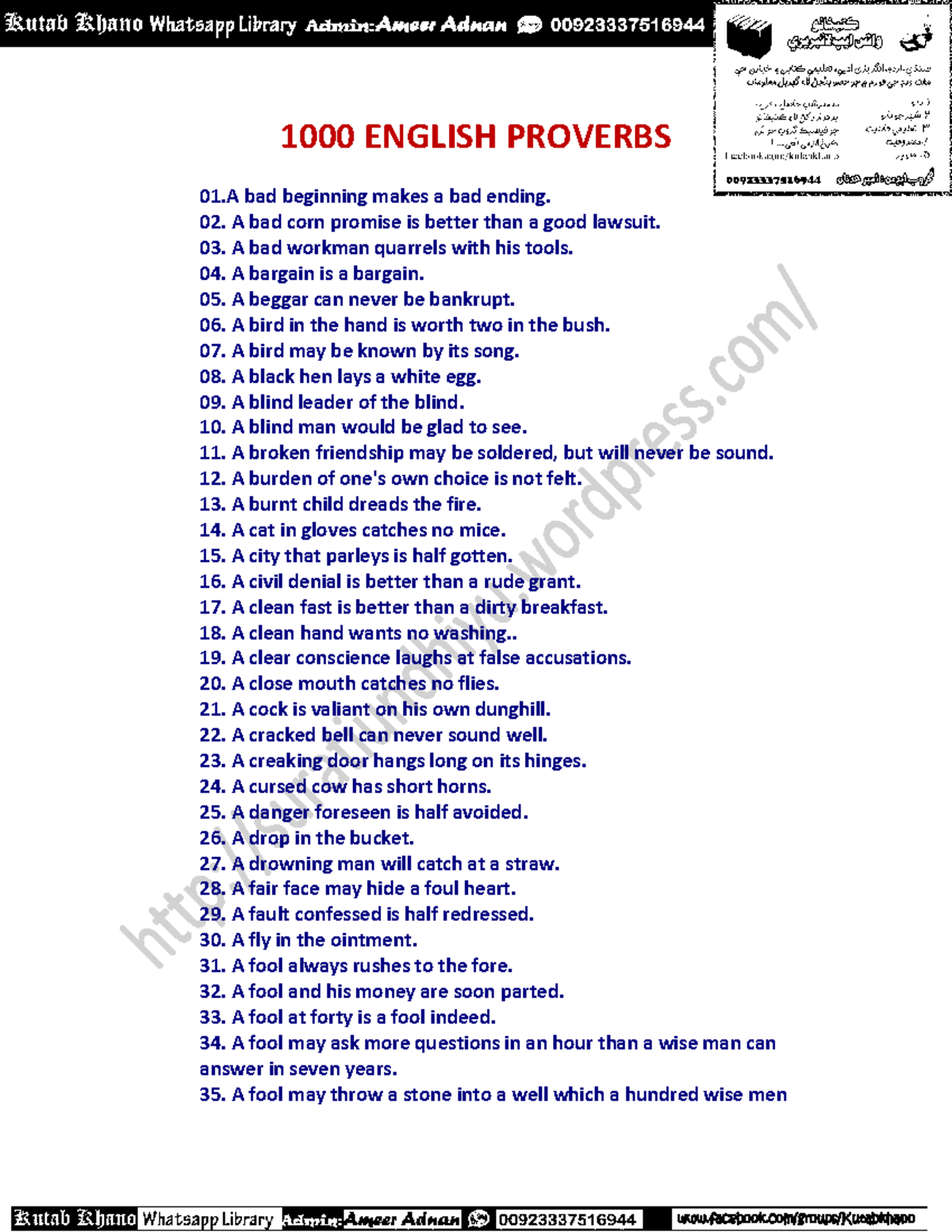 Proverbs notes for muet - englsih - UiTM - Studocu