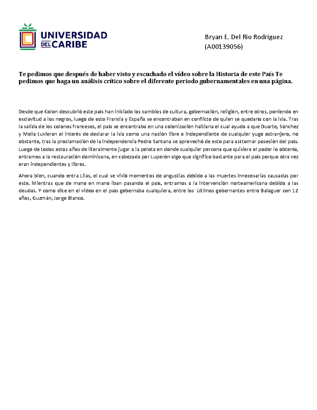 Unidad 4. Actividad 2. Entregable Bryan Del Rio - Bryan E. Del Rio ...