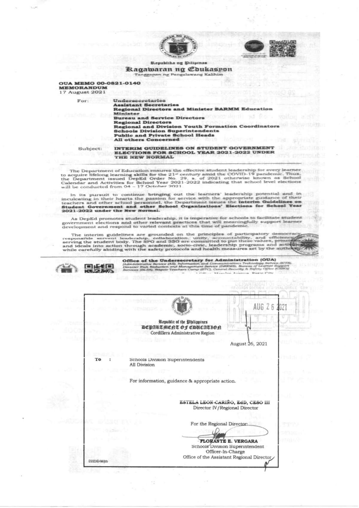 Interim guidelines on student government elections for school year 2021 ...