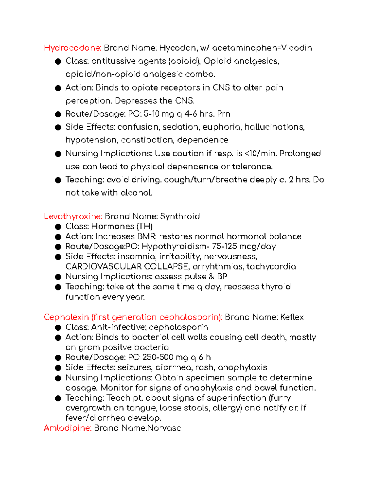Pharmacology Drugs - Indications, Dosage, Route, Generic and Brand Name ...