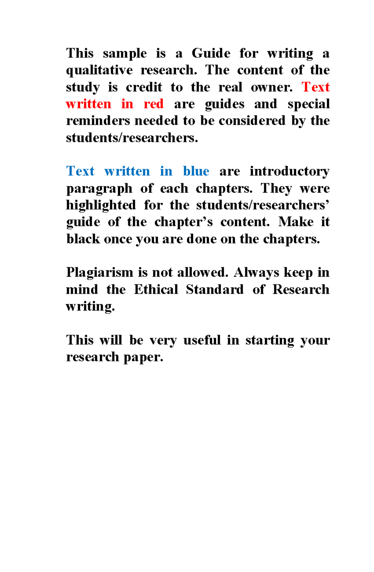 Qualitative Research Template - This sample is a Guide for writing a ...