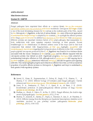 AMNA Riasa 1 - Assignments and lab works - AMNA RIASAT; Epidemiology ...