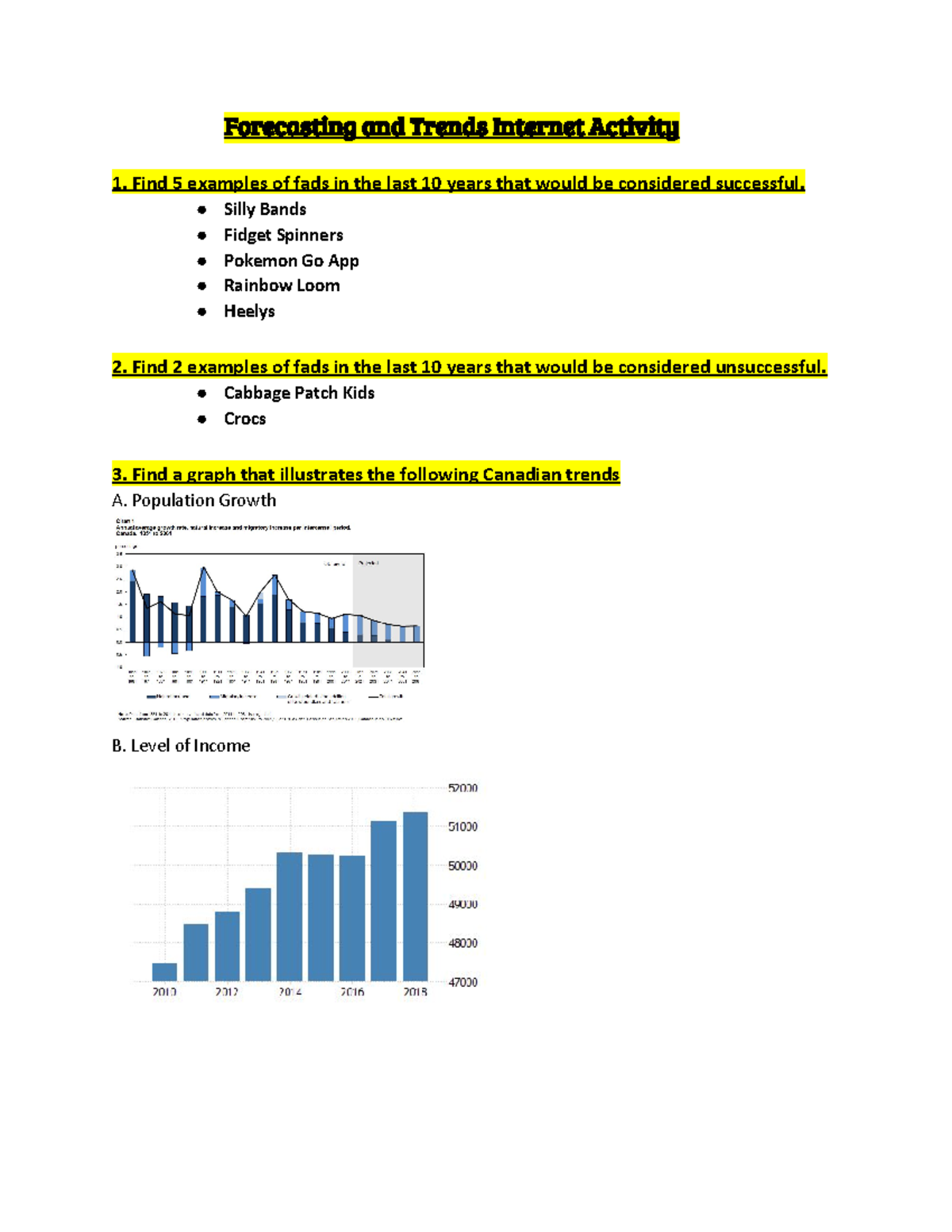 Activity 4 Task 2 - Practice Material for Exam - Forecasting and Trends ...