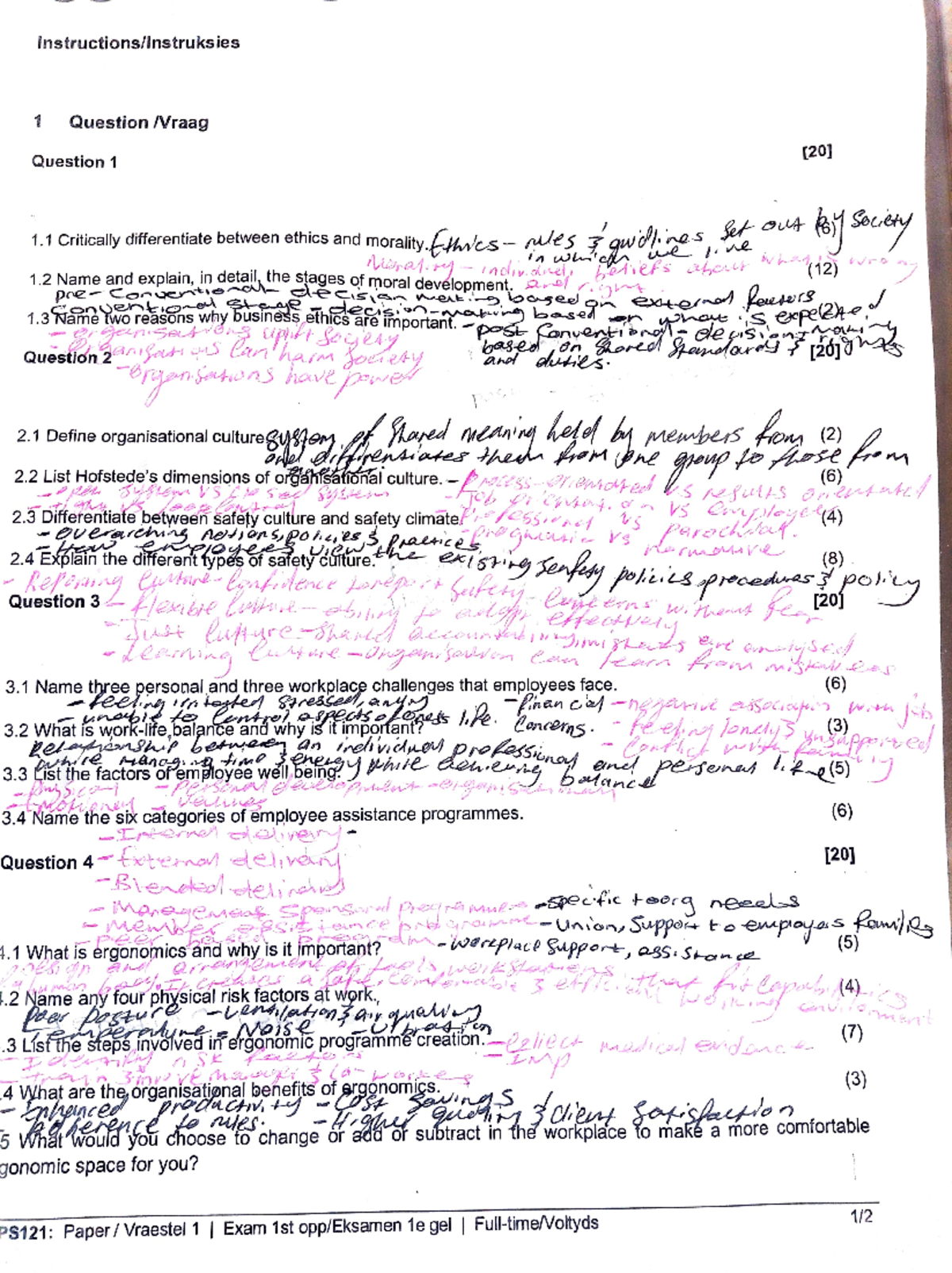 IOPS121 1st opp Nov - Nov exam - 1 Question Question 1 1 Critically ...