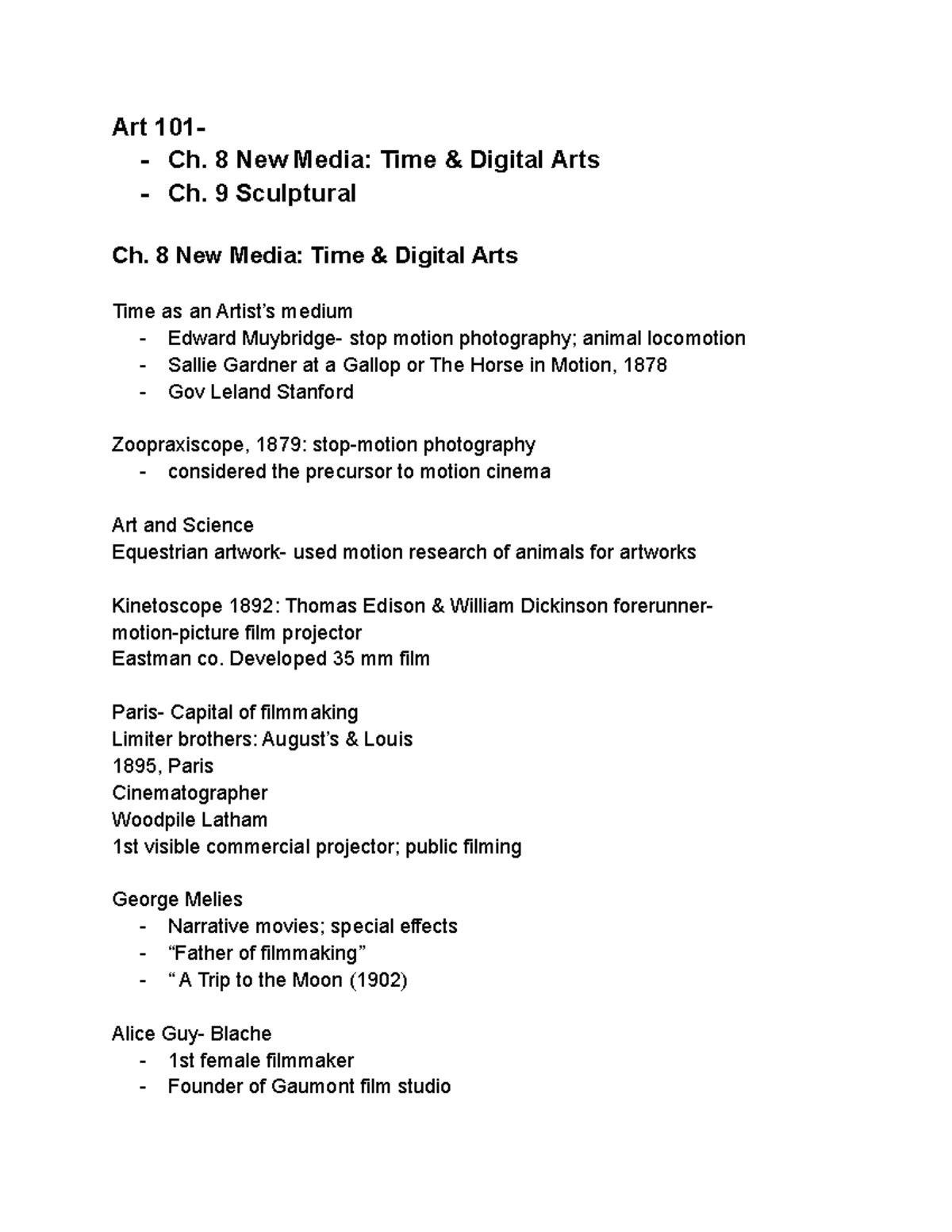 Art 101- Ch.8-New Media Time & Digital Arts, Ch - Art 101- Ch. 8 New ...