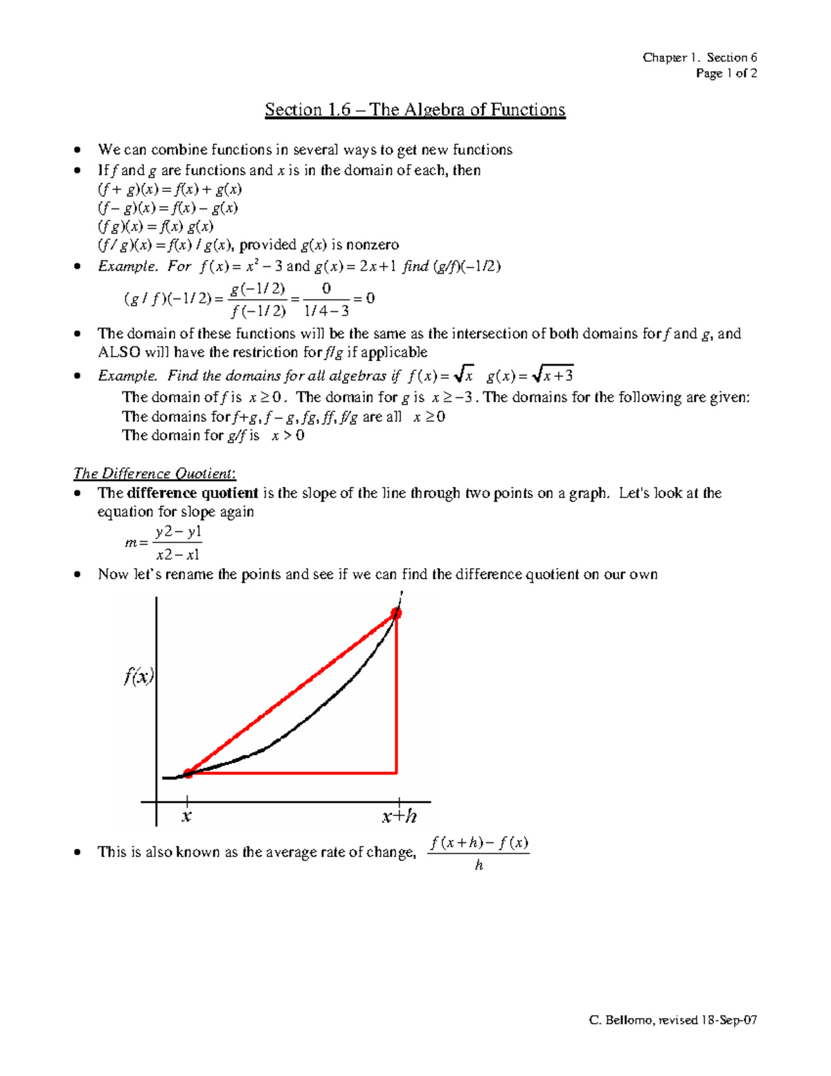 Ch01-Sect06 MATH 124 College Algebra 2010 - Chapter 1. Section 6 Page 1 ...