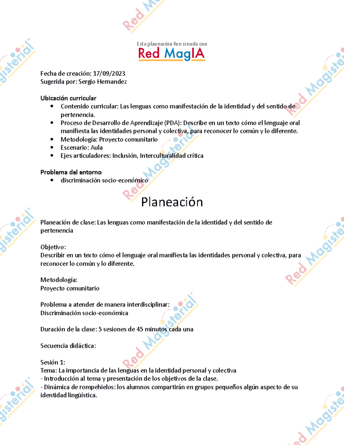 Red MAg IA - Describe en un texto cómo el lenguaje oral manifiesta las ...