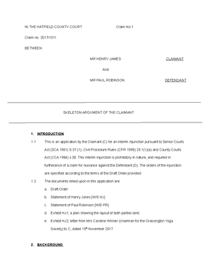 LLB Annotated example Skeleton Argument 2018 - MS ABIMBOLA OMOTOSO t/a ...