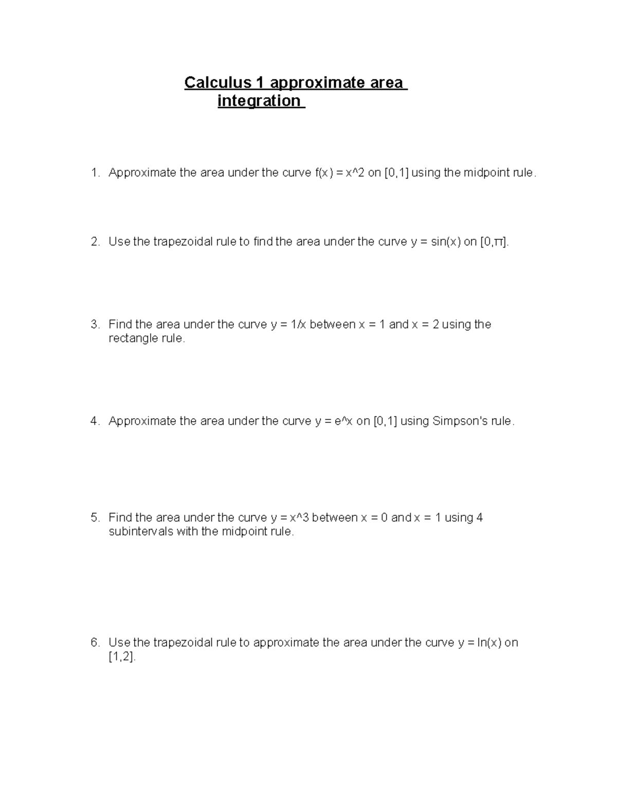 Calculus 1 approximate area - Calculus 1 approximate area integration ...