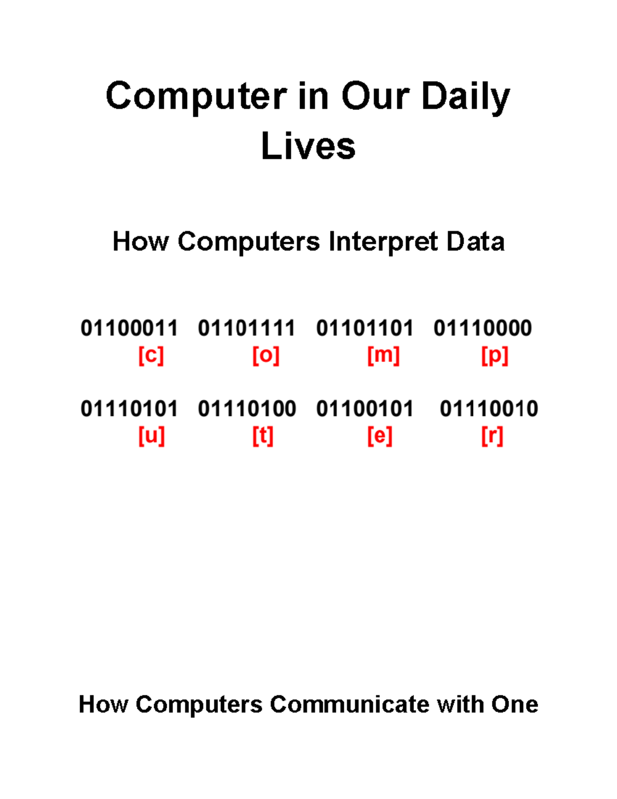 Computer in Our Daily Lives - Computer in Our Daily Lives How Computers ...