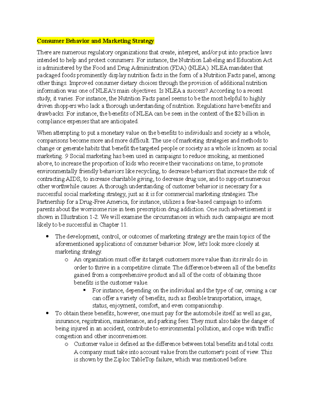 Consumer Behavior and Marketing Strategy - For instance, the Nutrition ...