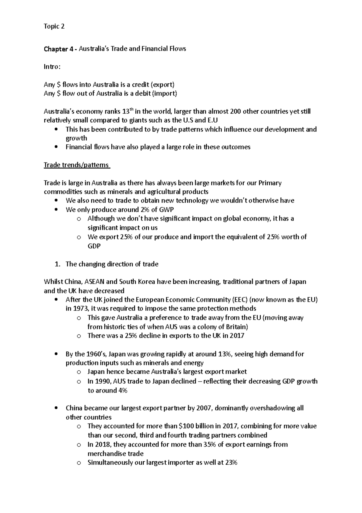 Topic 2 - Chapter 4 - Australia’s Trade and Financial Flows Intro: Any ...