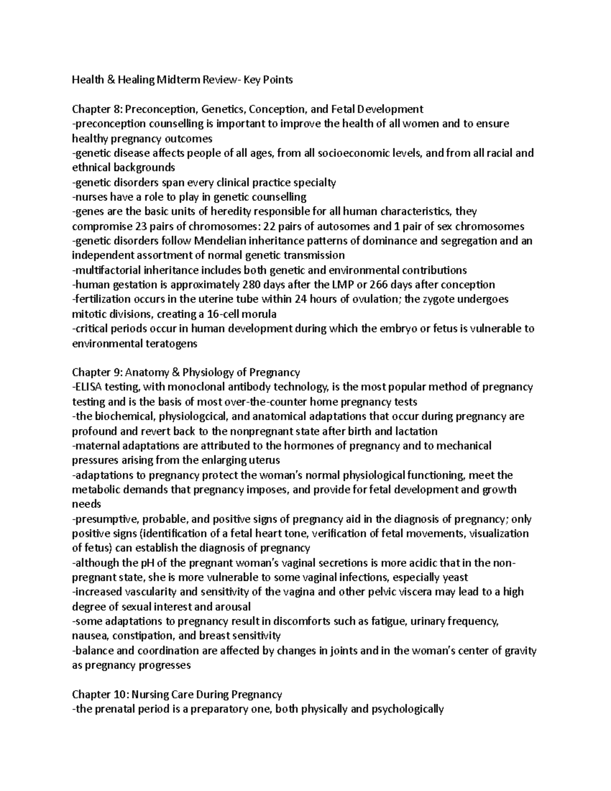 Midterm- Key Points - Key notes to know for maternal/child midterms ...