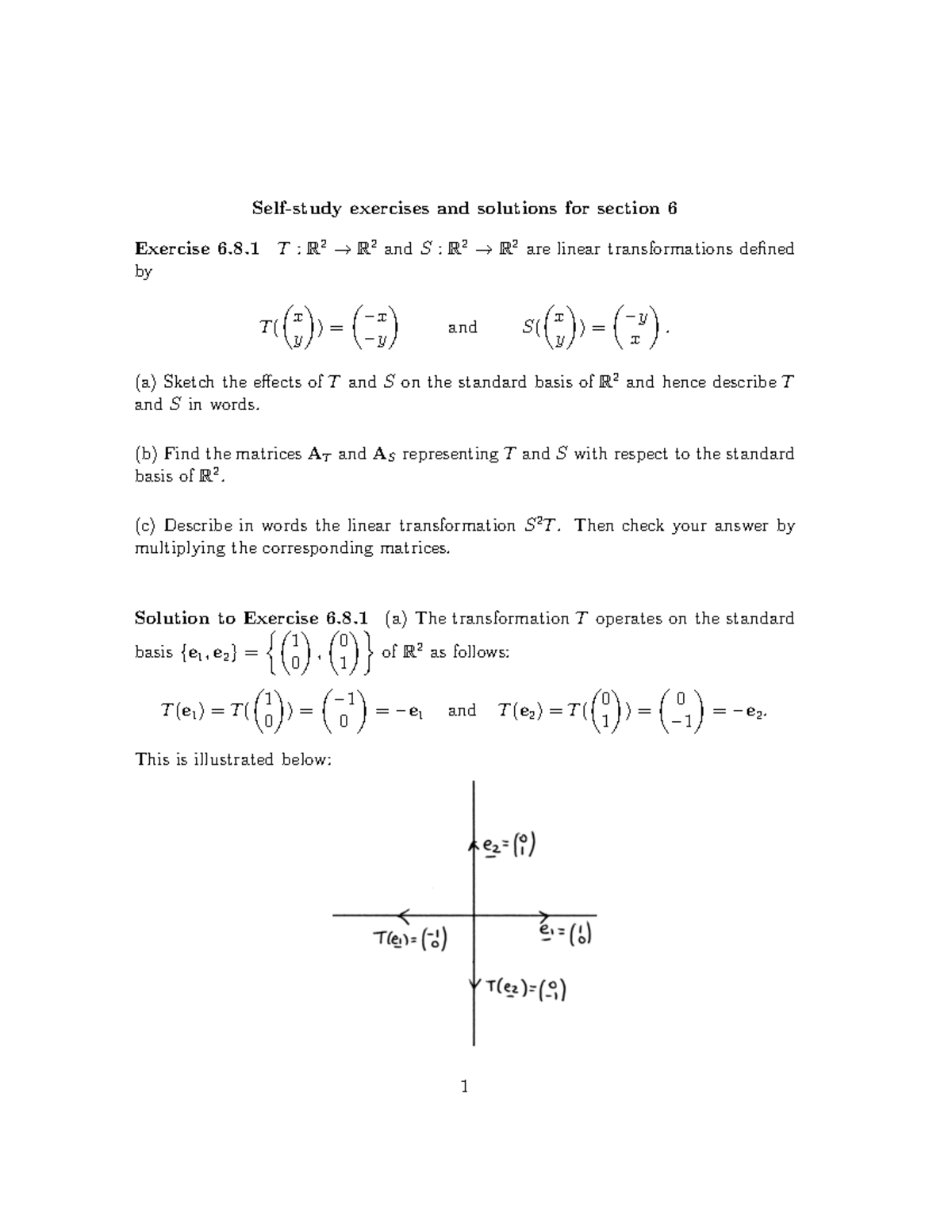 MA108 exercise 06 - Self-study exercises and solutions for section 6 ...