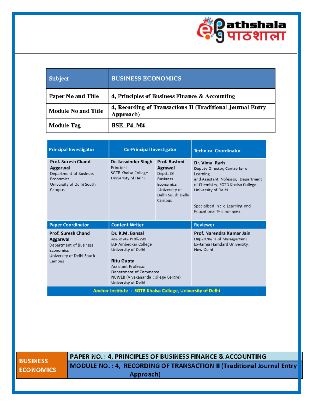 Recording of Transactions II (Traditional Journal Entry Approach ...