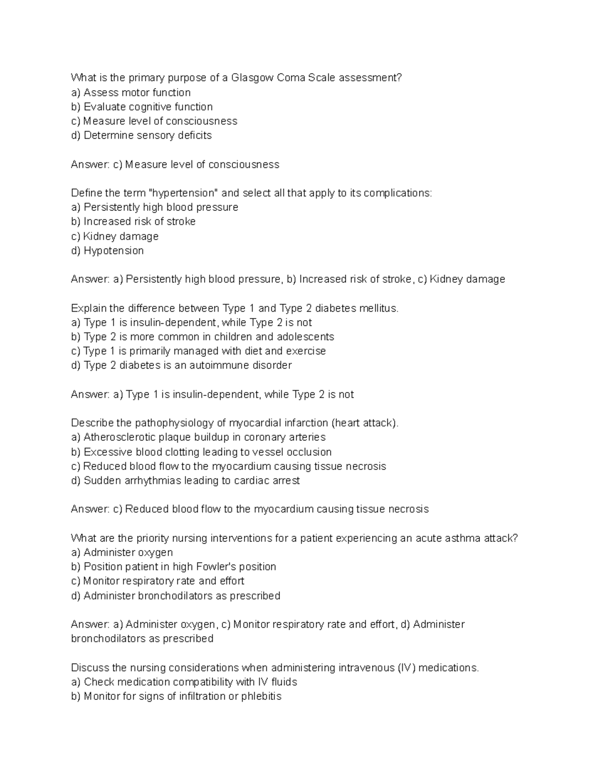 Adult health practice questions - What is the primary purpose of a ...