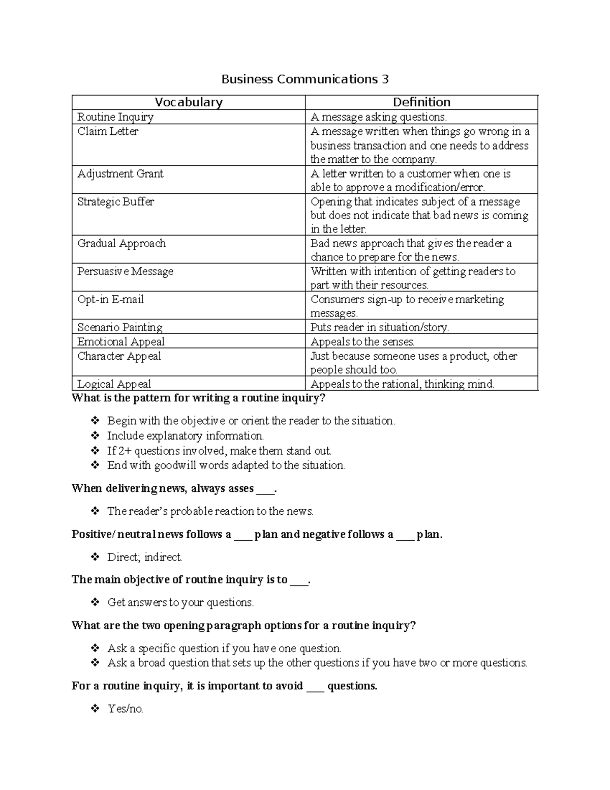 Business Communications 3 - Claim Letter A message written when things ...