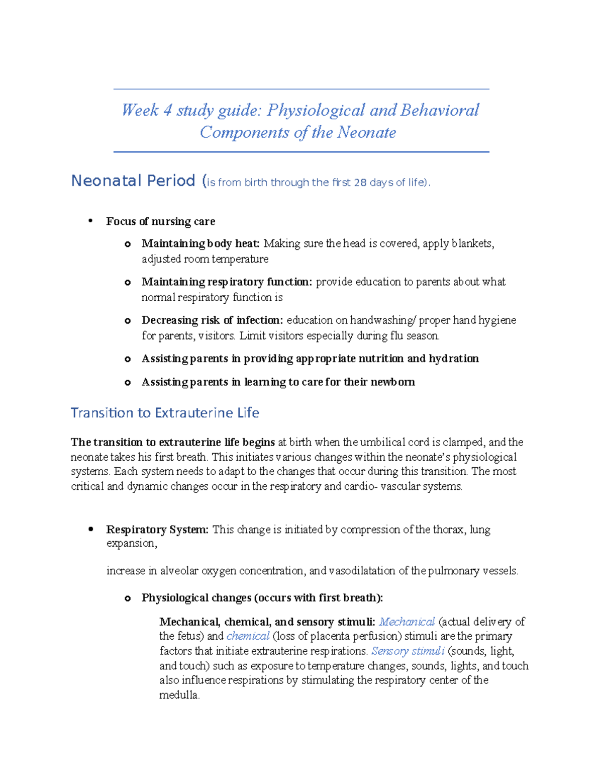 QUIZ 4 - study - Week 4 study guide: Physiological and Behavioral ...