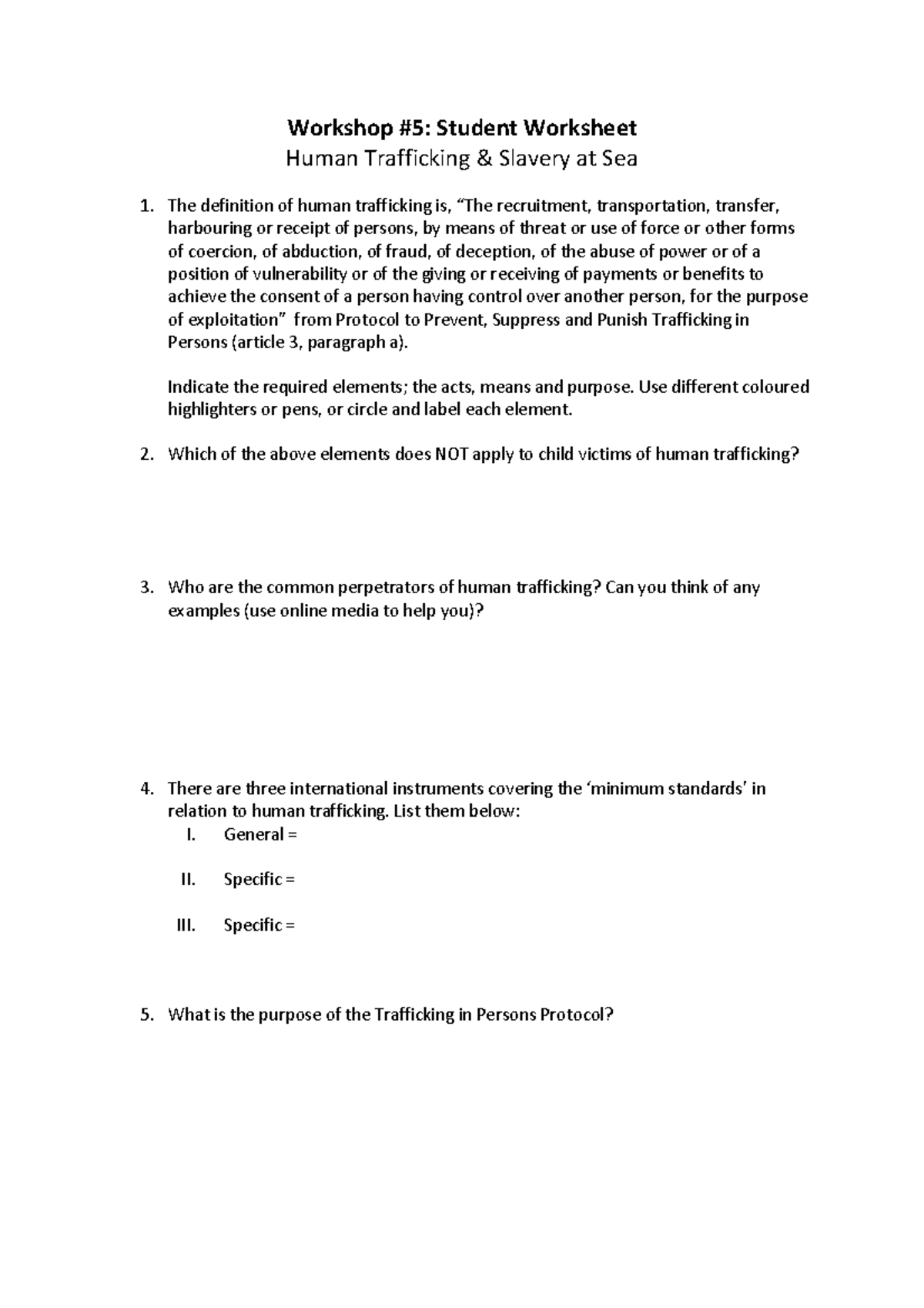 Student Worksheet Workshop 5 - Workshop # 5 : Student Worksheet Human ...