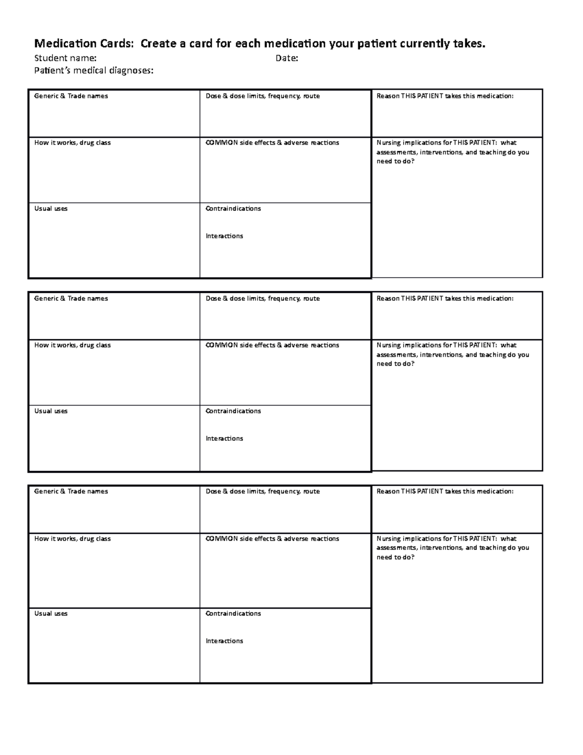 Medication cards 1234567891011121314 good stuff - Medication Cards ...