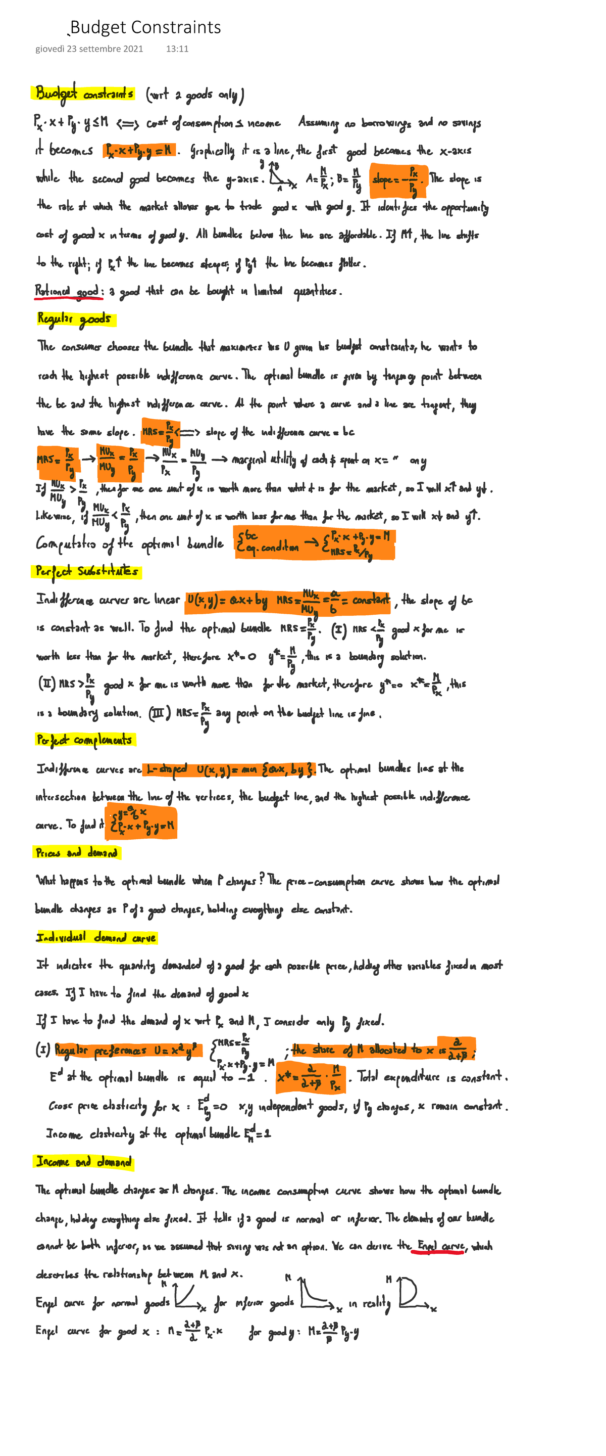 Budget Constraints and optimal bundle - Introduction To Economics ...