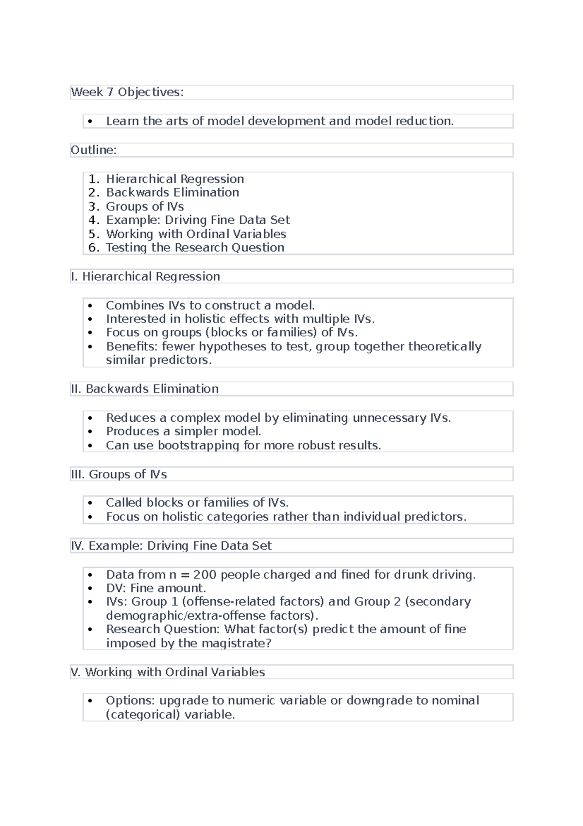 Week 7-model reduction notes - Week 7 Objectives: Learn the arts of ...