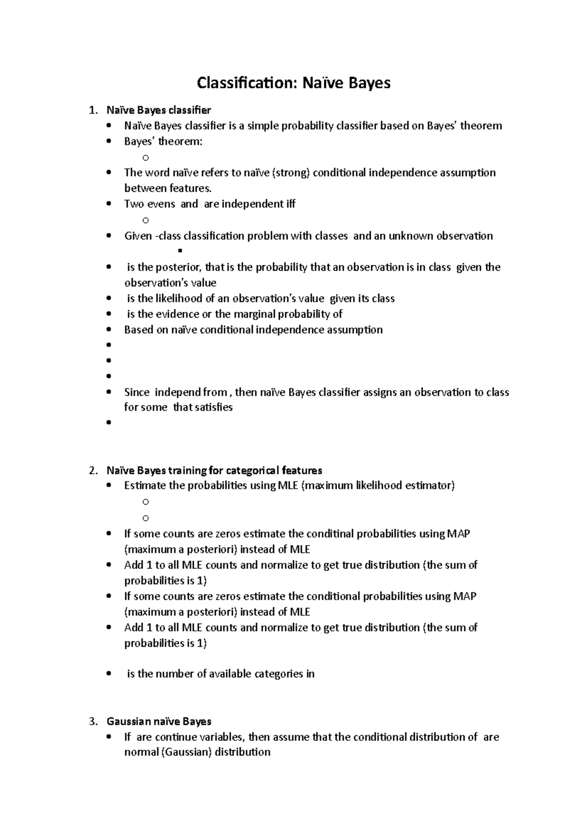 Classification Naive Bayes Classification Naïve Bayes Naïve Bayes Classifier Naïve Bayes