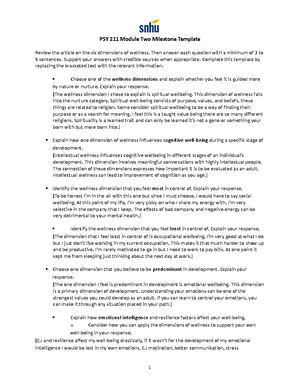 PSY 211 Module Four Activity Template finised copy - PSY 211 Module ...