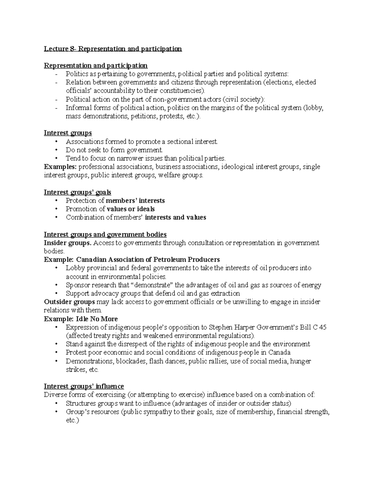 Lecture 8- Representation and participation - Lecture 8- Representation ...