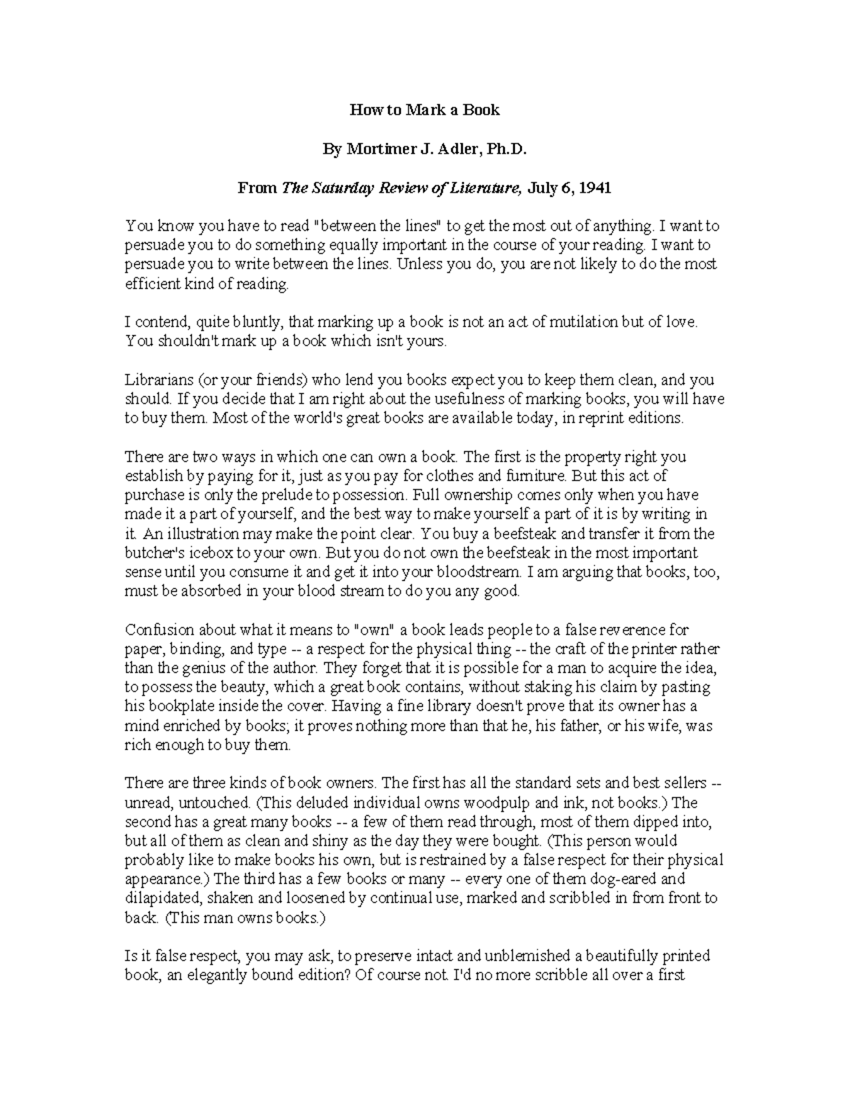 How to mark a book 1 - Great study guide for class - How to Mark a Book ...