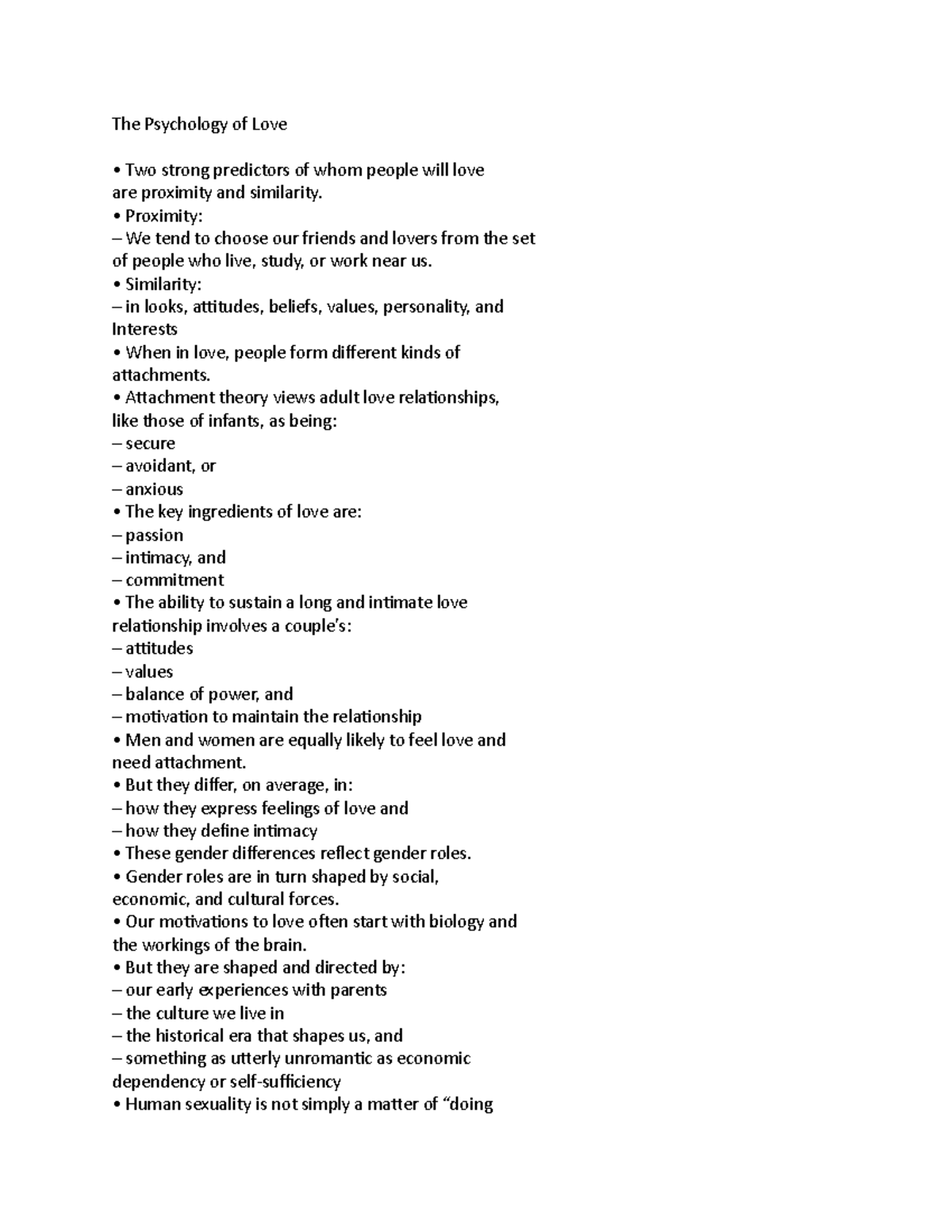 The Psychology of Love - Pease. - The Psychology of Love Two strong ...