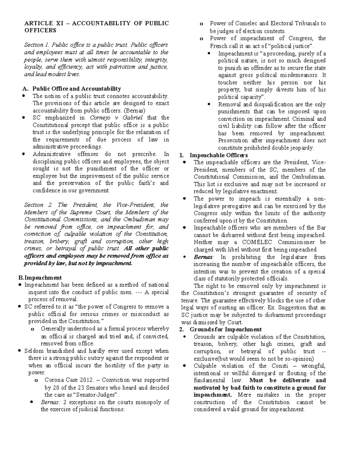 460178918 Article XI Accountability OF Public Officers Summary docx ...